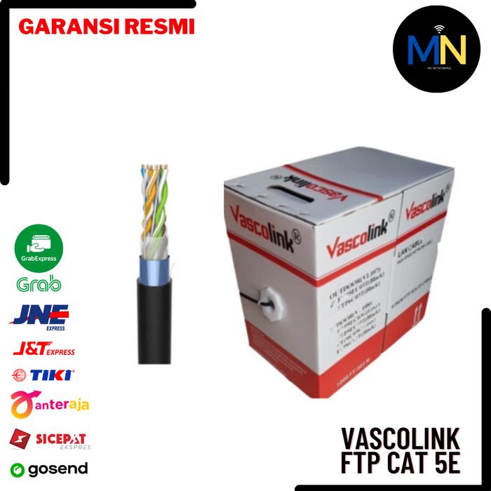 Jual Kabel Lan FTP STP CAT 5e Outdoor Black Original Vascolink ROLL ...