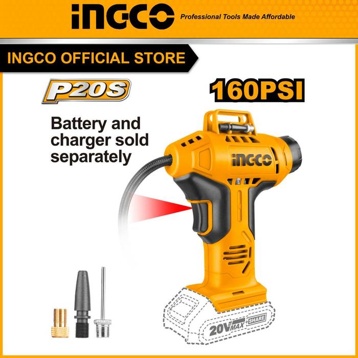 Jual KOMPRESOR MINI CORDLESS INGCO / POMPA ANGIN ELEKTRIK LISTRIK UNTUK ...