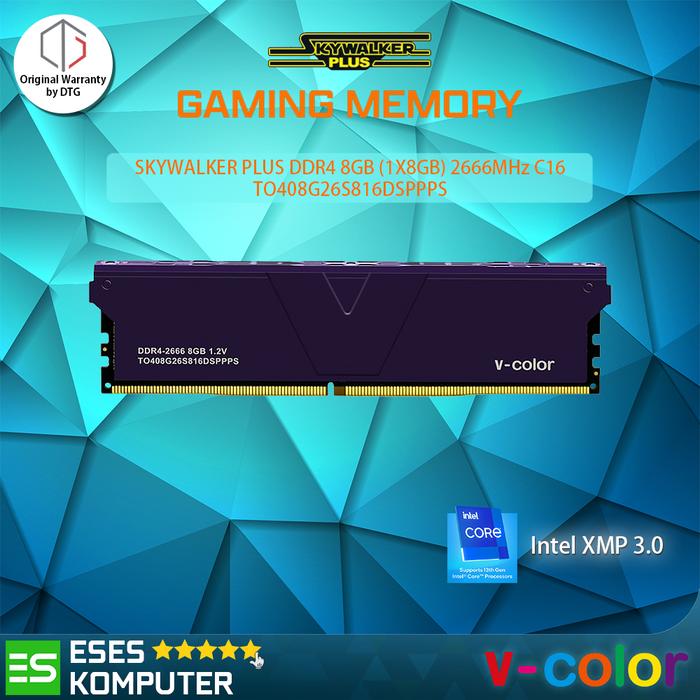 Jual RAM v-color DDR4 SKYWALKER PLUS 8GB 1x8GB 2666MHz CL16 Memory ...