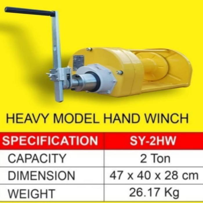 Jual (YTJ) Hand Winch/Boat Winch /Katrol Manual 2 Ton Heavy Duty ...