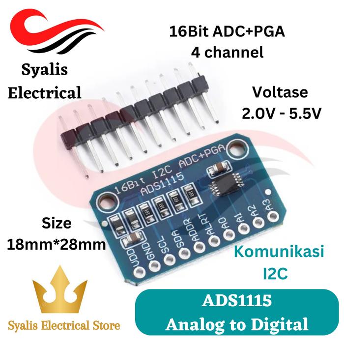 Jual ads1115 modul ADC 16 bit analog to digital converter [syalis ...