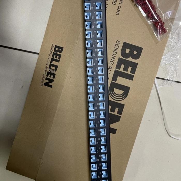 Jual Belden patch panel 48 port cat 6 1U include modular jack ORIGINAL ...