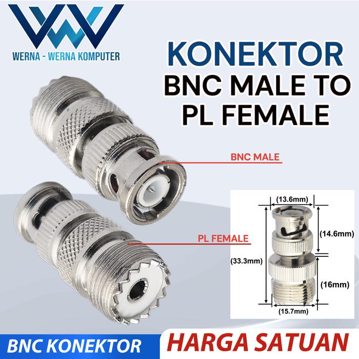 Jual KONEKTOR BNC TO PL FEMALE / BNC HT TO UHF ADAPTER. STANDARD ...