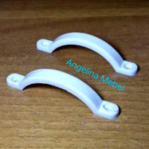 Jual Handle Tarikan Laci Plastik - Pegangan Lemari PVC Warna PUTIH ...
