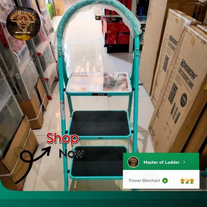 Jual Krisbow Tangga Lipat Aluminium 3 Step dengan dudukan Fixstep ...
