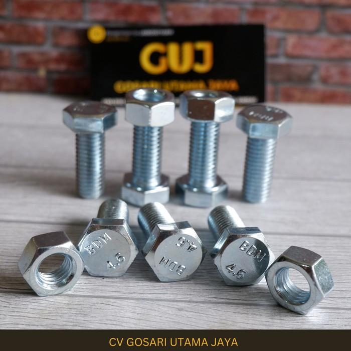 Jual Grade 4.6 Galvanis BMP M8x25/Mur Baut Putih 2,5CM Pitch 1,25 Kunci 13 - Kota Tangerang ...