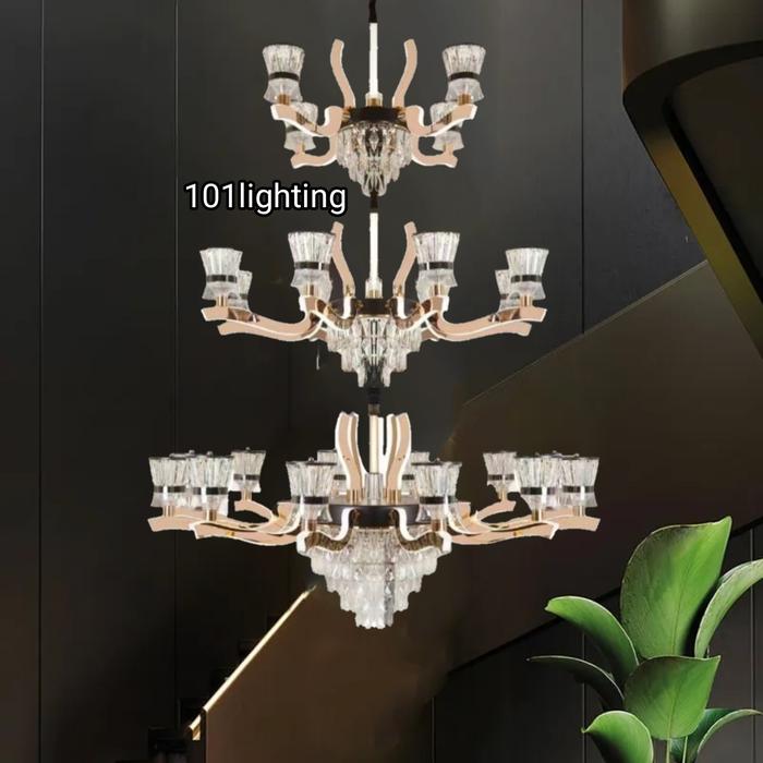 Jual lampu gantung void tangga led 3 warna minimalis modern 2208/12+8+4 ...