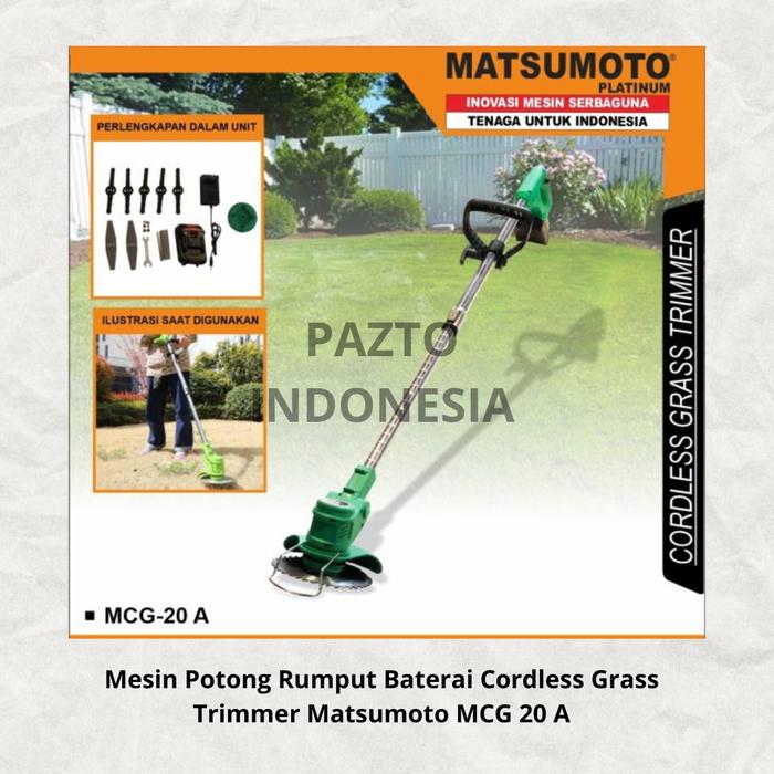 Jual Mesin Potong Rumput Baterai Cordless Grass Trimmer Matsumoto MCG ...