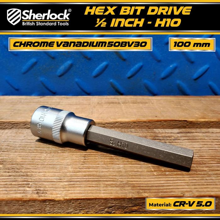 Jual Sherlock Mata Kunci Sok Shock Drive 1/2 " Hex Bit Deep L 10 mm ...