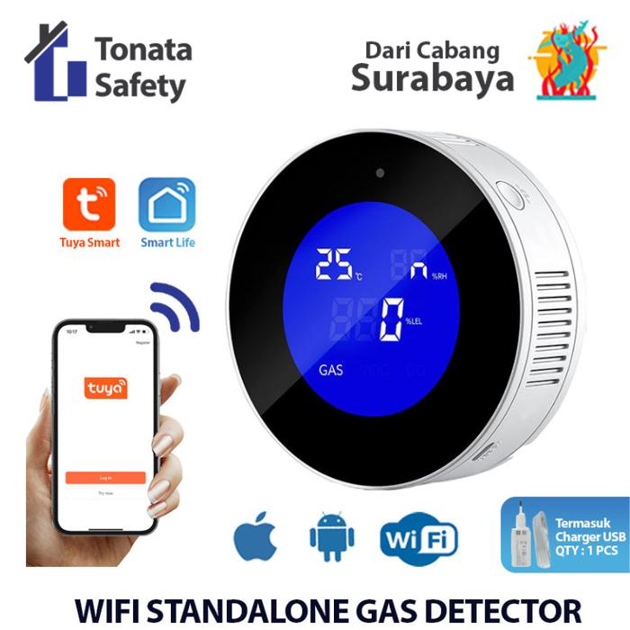Promo Smart WiFi Gas Detector / Pendeteksi Gas dan Suhu / LPG Bocor ...