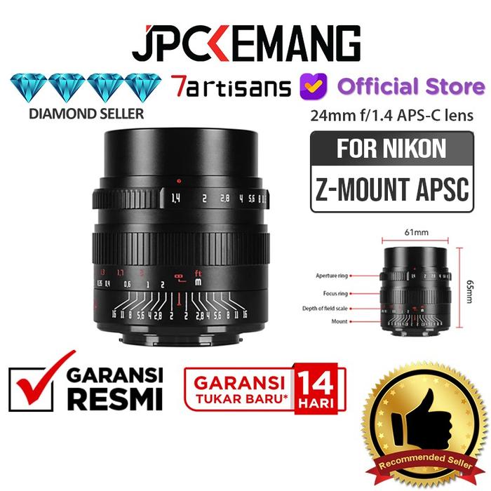 Promo 7Artisans 24mm f1.4 for Nikon Z APSC 7Artisan 24 mm f/1.4 RESMI Cicil 0% 3x - Jakarta ...