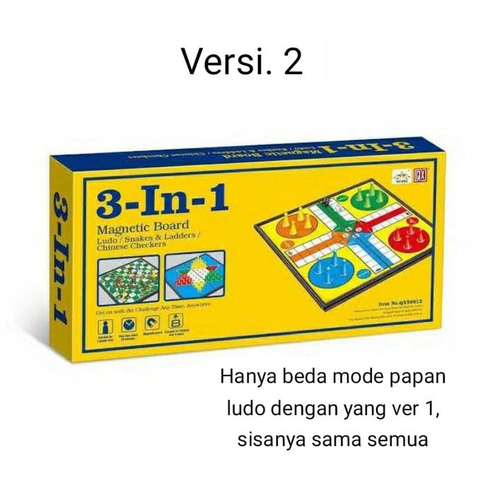 Jual Magnetic Board Game 3 In 1 - Ludo-Halma- Ular Tangga- Mainan ...