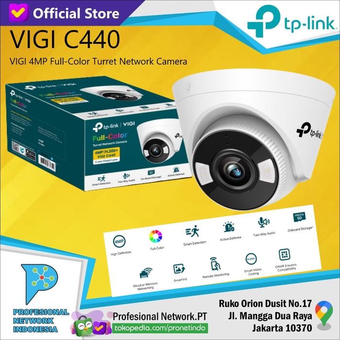 Promo TP-Link Camera VIGI C440 4MP Full-Color Turret Network Camera C ...