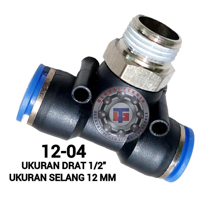 Jual Fitting Nepel Angin T (BPBT 12-04) Selang 12 mm Drat 1/2") - Kab ...