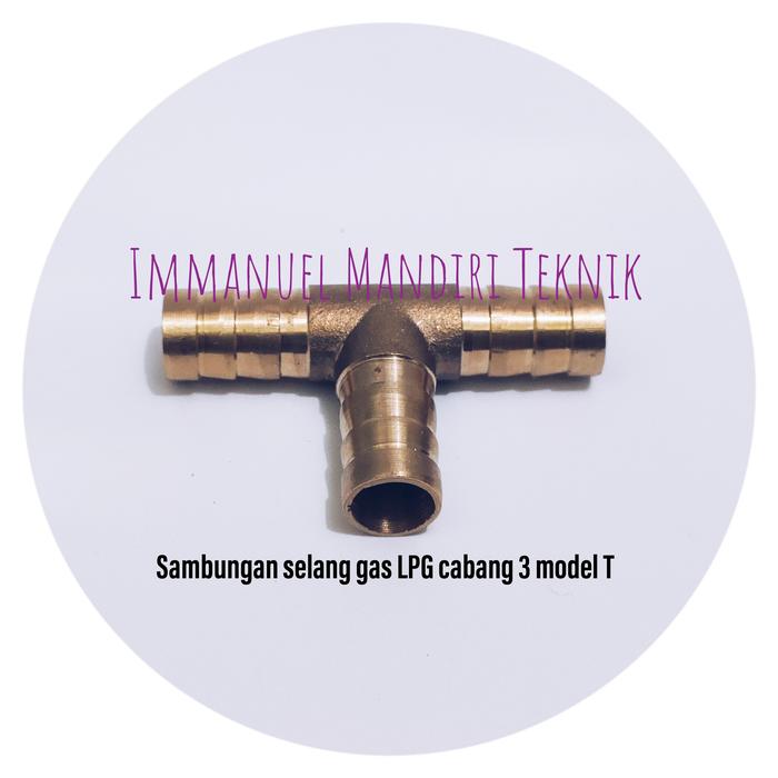 Jual Sambungan selang gas cabang 3 / Tee selang gas LPG / Nepel T gas ...