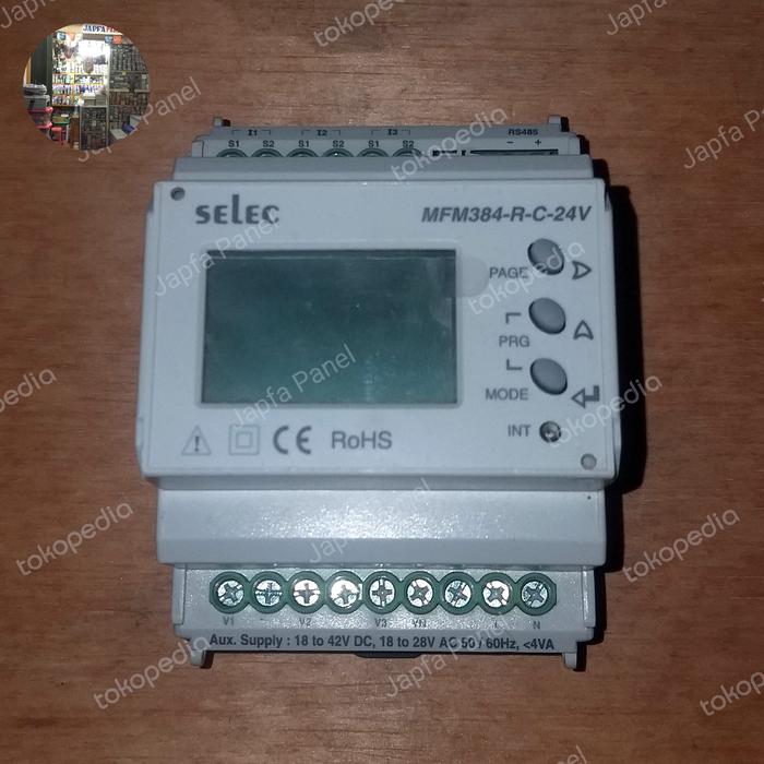 Jual Modbus Power Meter Digital Selec MFM384-R-C-24V 18-42VDC Original ...
