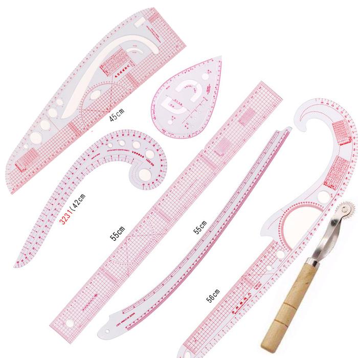 Jual 7 Pcs Penggaris Jahit Set Lengkap Plastik Clear Measuring Tailor ...