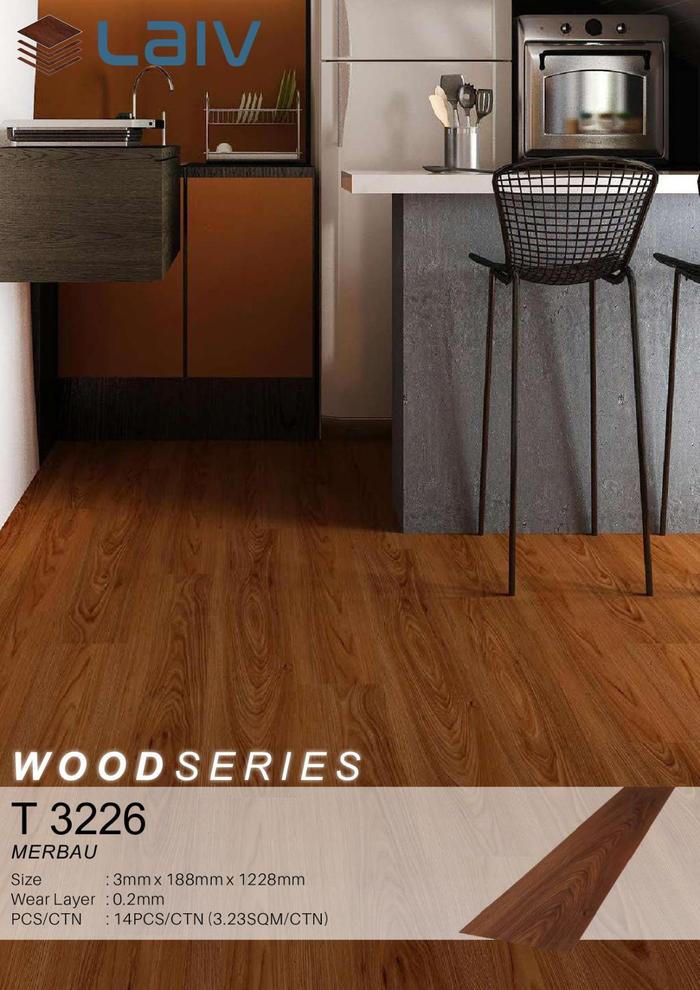 Promo Vinyl Plank Tile Motif Kayu / Vinyl Flooring Lembaran Tebal 3mm ...