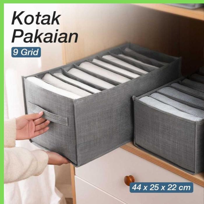 Promo 9 Sekat Kotak Pembatas Pakaian Baju Laci Lemari Organizer Storage ...