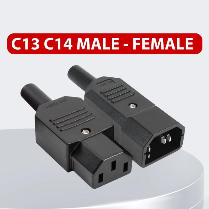 Jual Konektor Steker Daya AC IEC C14 Male Plug Adapter 3 Pin - C14C13 ...