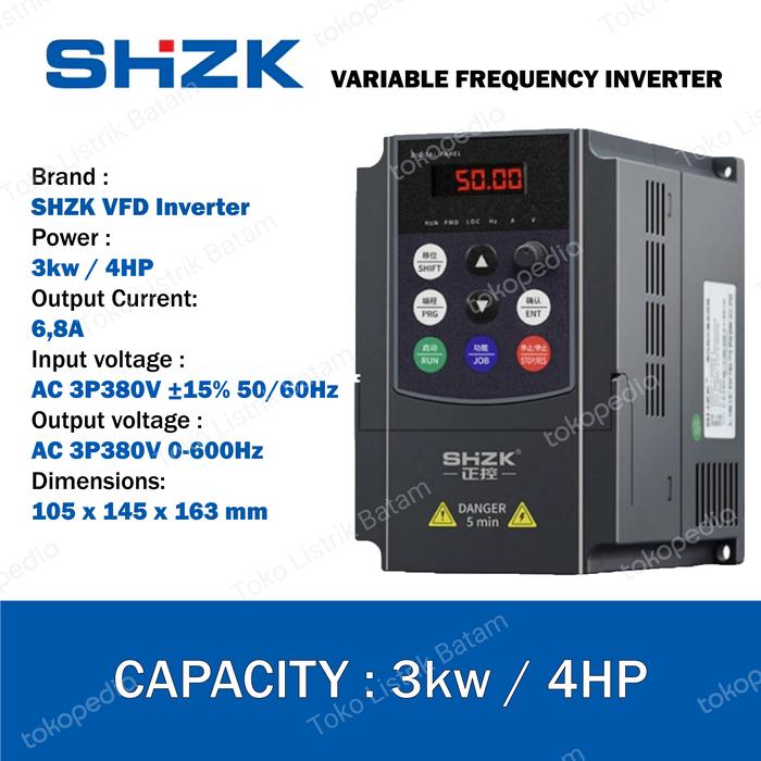 Jual Inverter SHZK 3KW 380V 3Phase 3P 4 HP VFD Variable Frequency Drive - Kota Batam - Toko ...