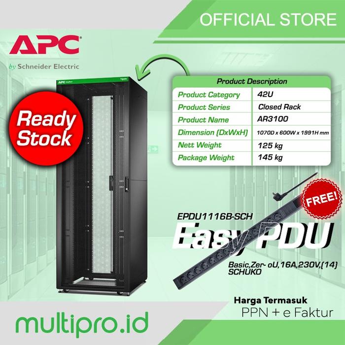 Promo Rack Server APC 42U AR3100 NetShelter SX Enclosure FREE E-PDU ...