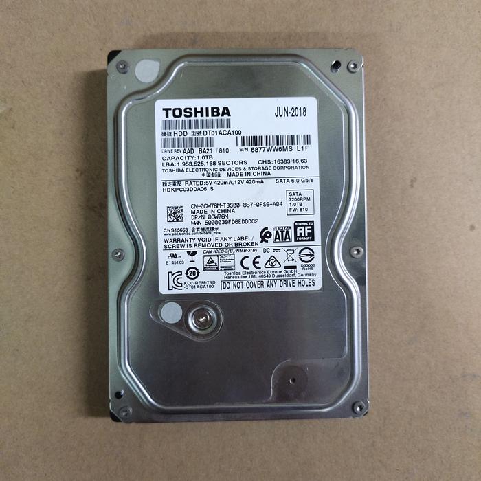 Jual Hardisk PC 1TB Merek Toshiba Sentinel 100% - Jakarta Pusat - King ...
