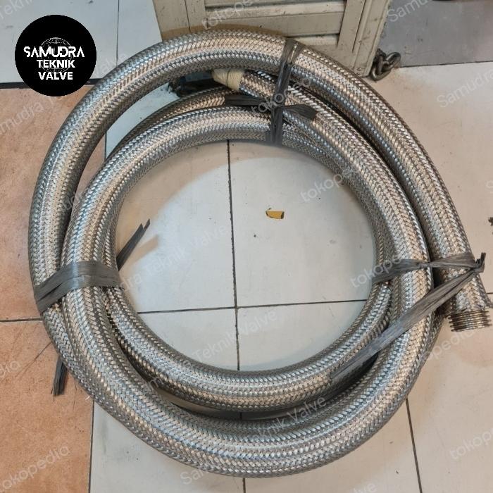 Jual selang flexible hose stainless 2" inch SS304 metal hose meteran ...