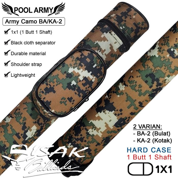 Jual Pool Army 1x1 BA/KA-2 Hard Cue Case - Tas Stick Sarung Billiard ...