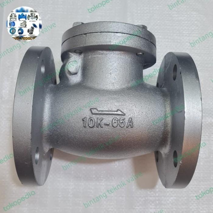 Jual swing check valve 8" inch DN200 JIS 10K HQ flange cast iron ...