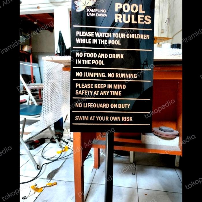 Jual Sign Rambu tiang 1m aturan tancap tanah custom - Kota Surabaya ...