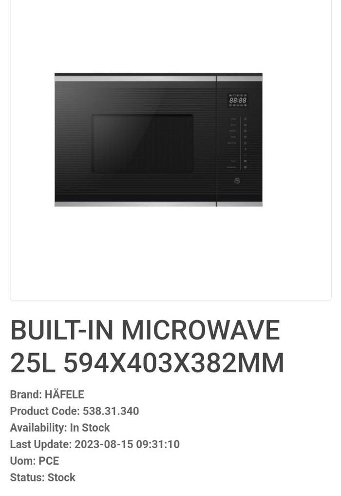 Jual MICROWAVE SAPHIER WINZIG HAFELE - Kota Pekanbaru - KARYA PEKANBARU ...