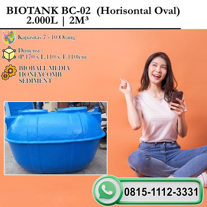 Jual TANGKI BIOTANK FIBER KAPASITAS 2000 LITER 2M3 / BIOFIL - Kab ...