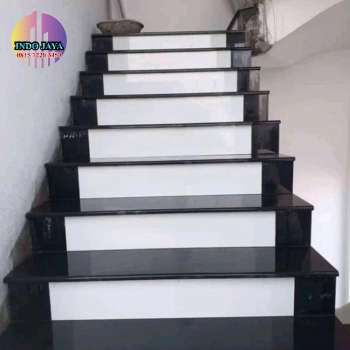 Jual granit tangga 30×90 20×90 dobel bevel mix hitam putih costum ...