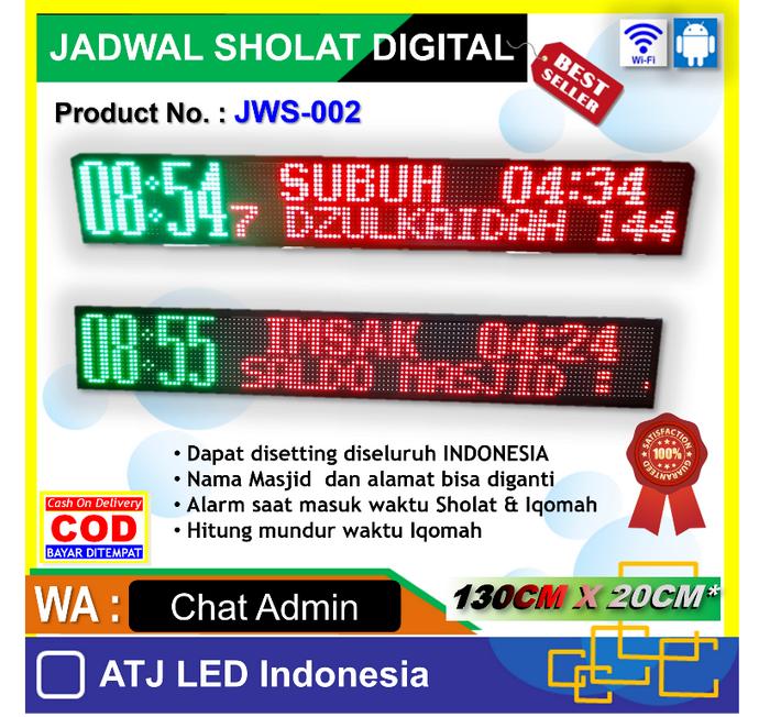 Jual Jadwal Sholat Digital / Running text / jam masjid musholla led alarm - Kab. Bekasi - ATJ ...