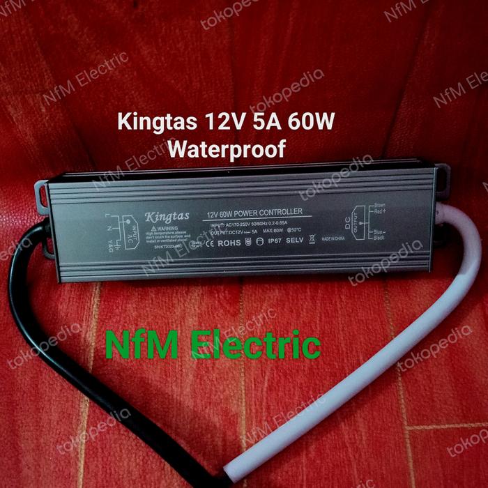 Jual Trafo/Power Supply KINGTAS 12V 5A 60W Waterproof / Adaptor 12V 5A ...
