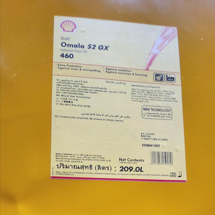 Jual Gear Oil SHELL Omala S2 GX 460 - Jakarta Timur - PTPersadaEnergi ...