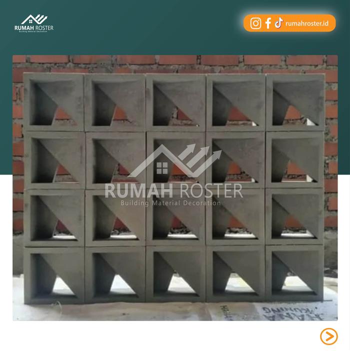 Jual Roster Beton/Roster Beton Minimalis/Loster Beton Motif V (2 Muka ...