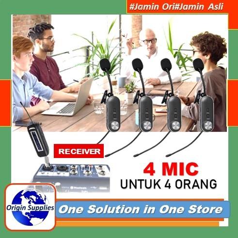 Jual Mic Clip on Wireless Profesional Vlog 4 orang Live Streaming HP ...