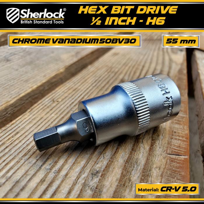 Jual Sherlock Mata Kunci Sok Shock Drive 1/2 " Hex Bit Selenium CRV L 6 ...