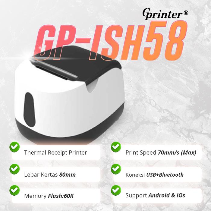 Promo PRINTER STRUK RECEIPT THERMAL / PRINT GP-ISH58 USB BLUETOOTH - 80mm - Jakarta Barat ...