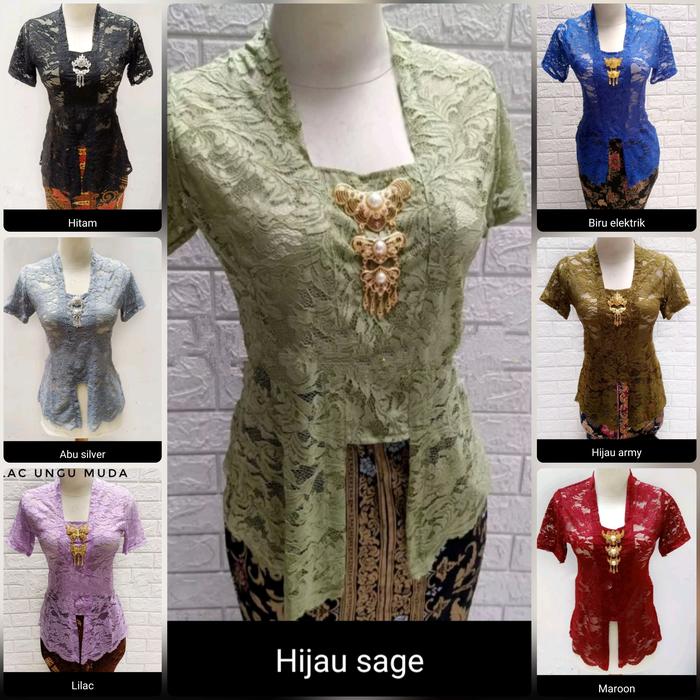 Jual Kebaya Lengan Pendek Brukat Li_ Sofia Melar Bali Brocade Lace Brokat - Kota Yogyakarta ...