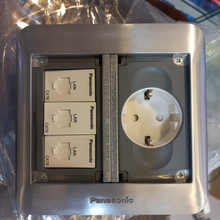 Jual stop kontak lantai panasonic dumf3230j data cat6 cat 6 panasonic ...