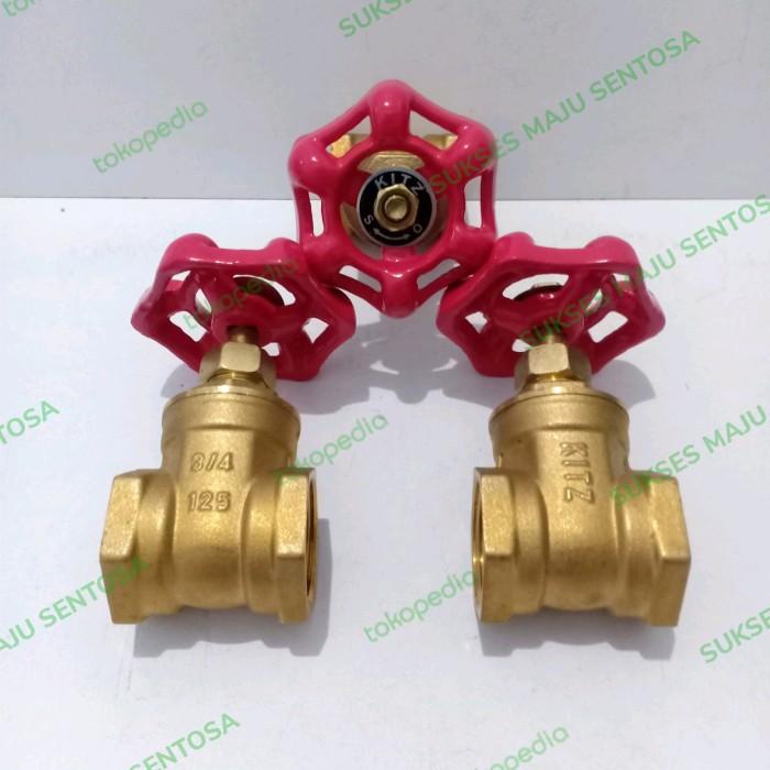 Jual GATE VALVE KUNINGAN KITZ 3/4" / STOP KRAN PUTAR 3/4 INCH BRASS ...