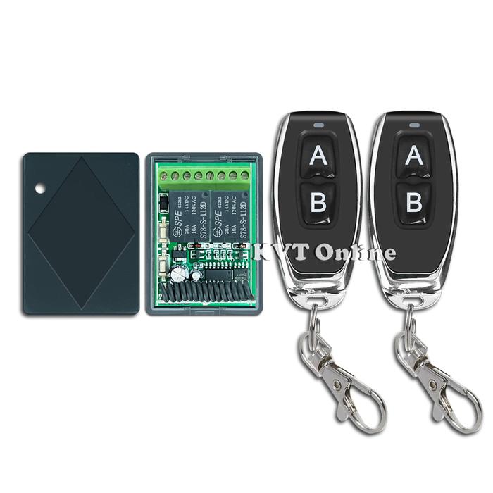 Jual Mini Wireless Relay 2CH 12V 433MHz Independent Plus 2 Remote ...