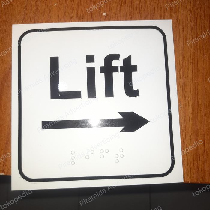 Jual sign lift arah panah 15cm braille ruang sidang logo - Kota ...