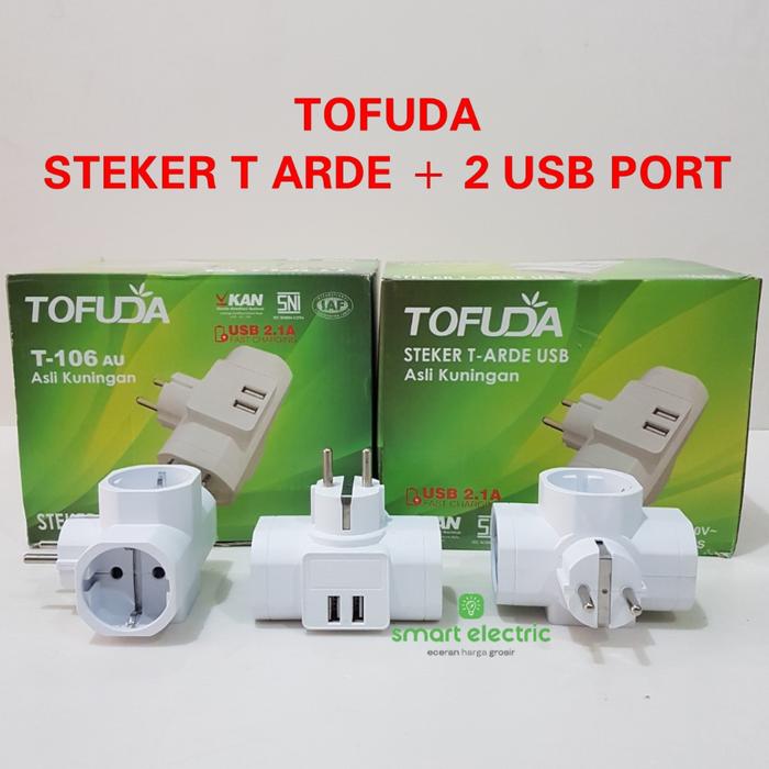 Jual Tofuda Steker T Arde + 2 USB Port Colokan Listrik Cabang 3 Bagus ...
