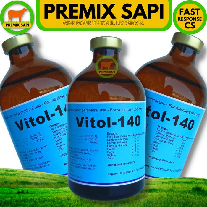 Jual VITOL 140 100ml - Vitamin ADE Perbaiki Produktivitas Hewan - Kota Surabaya - premixsapi ...