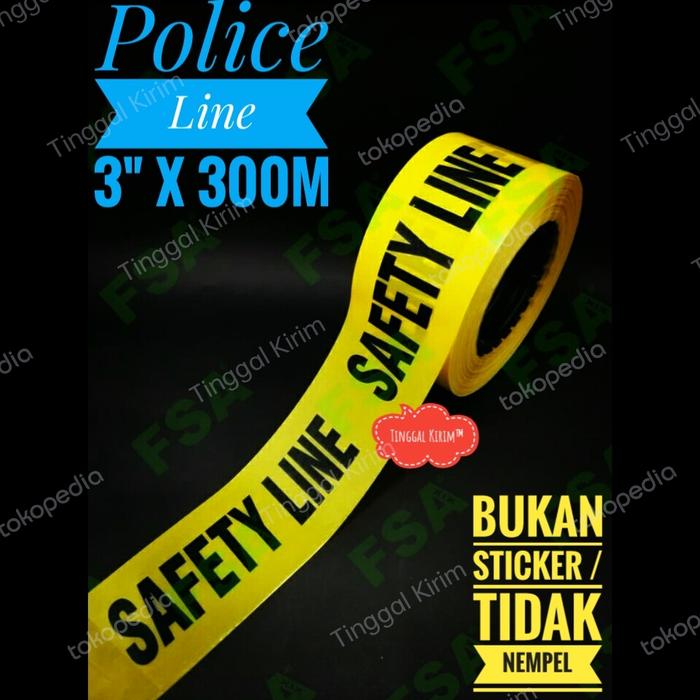 Jual Police Line Barricade Tape tulisan SAFETY LINE 3" x 300 Meter ...