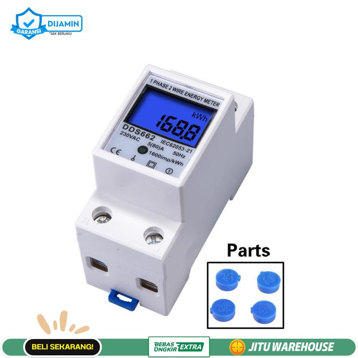 Promo Meteran Listrik Digital 1 Phase Din Rail kWh Meter Single 230V ...